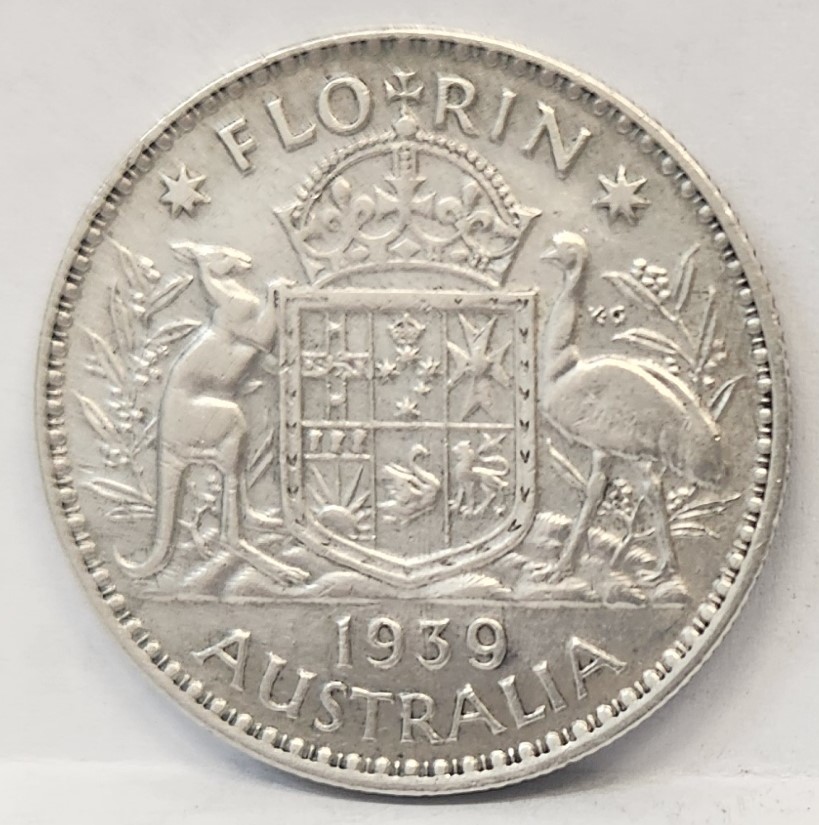 AUSTRALIA 1939 . FLORIN . KEY DATE